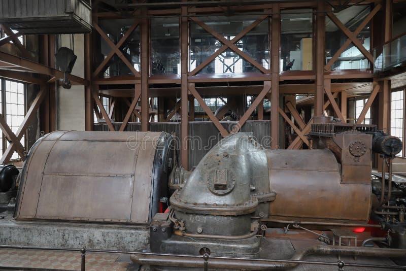 Engine of an Old Power Plant Stock Photo - Image of rusty, machine ...