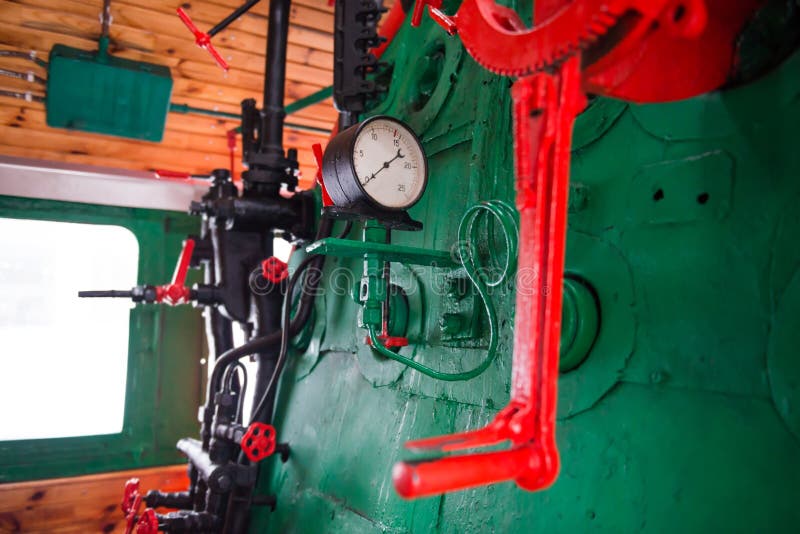 Engine of Old Steam Locomotive Train Stock Photo - Image of inside ...