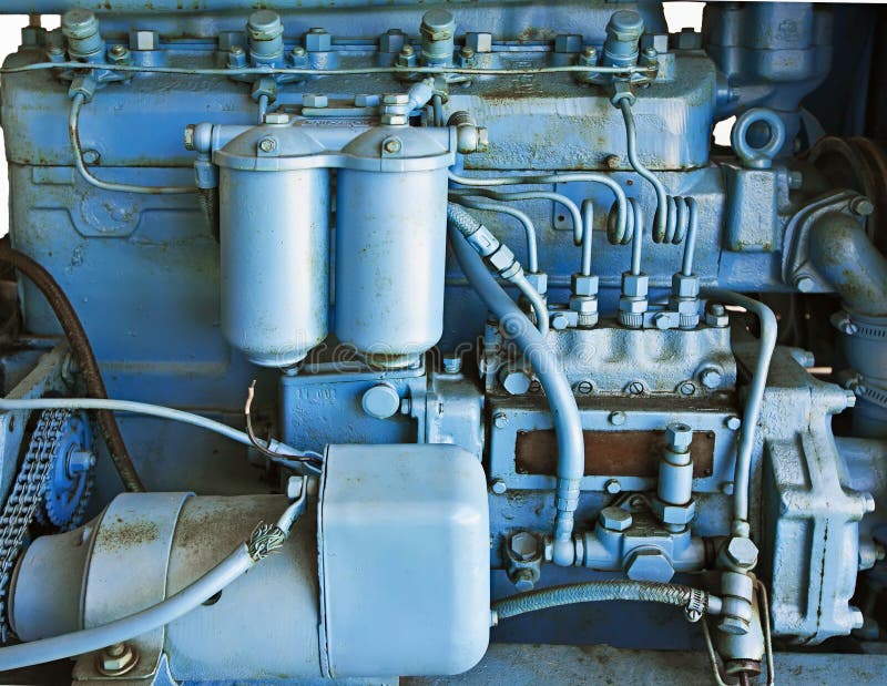 Engine of old tractor stock image. Image of work, crop - 57423043