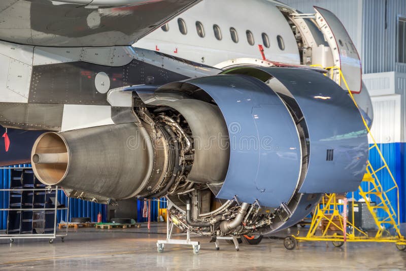 Aircraft Rear Landing Gear with Wheels and Rubber, Side View. Stock ...