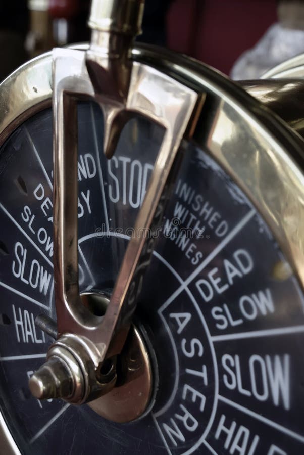 Engine Room Telegraph from a Ships Bridge Stock Image - Image of engine ...