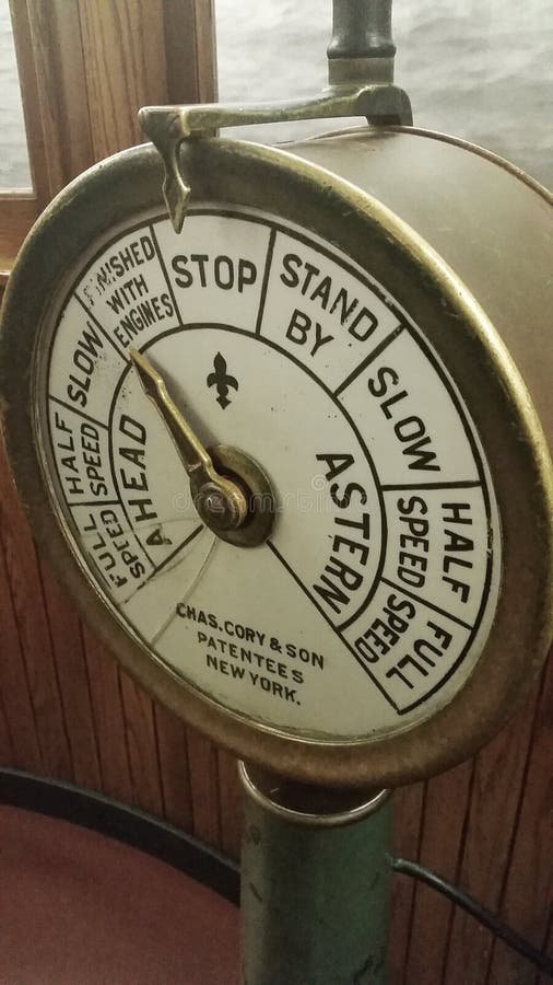 Ship - Engine Order Telegraph. Stock Photo - Image of half, antique ...