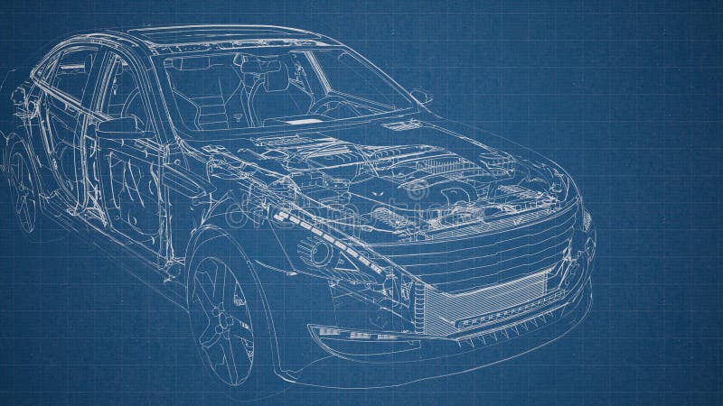 Engine and Other Parts Visible in Car Stock Illustration - Illustration ...