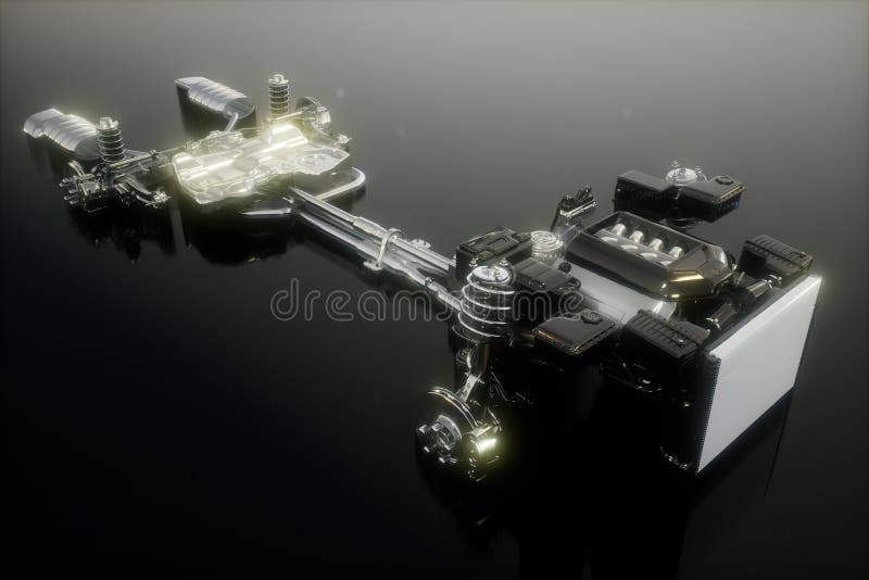 Engine and Other Parts Visible in Car Stock Image - Image of drive ...