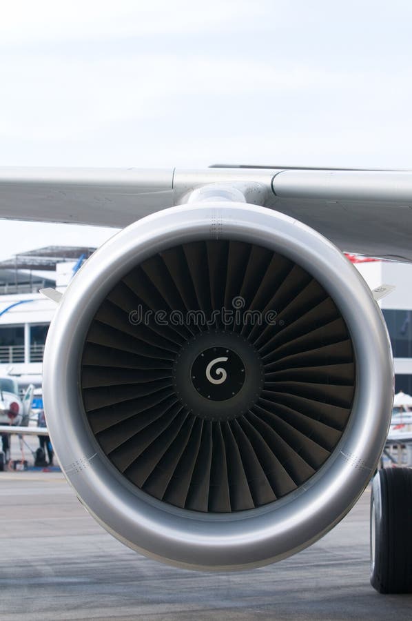 Engine of Passenger Airplane Stock Image - Image of transport, aircraft ...