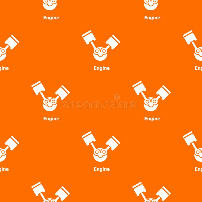 Engine Pattern Vector Orange Stock Vector - Illustration of mechanical ...