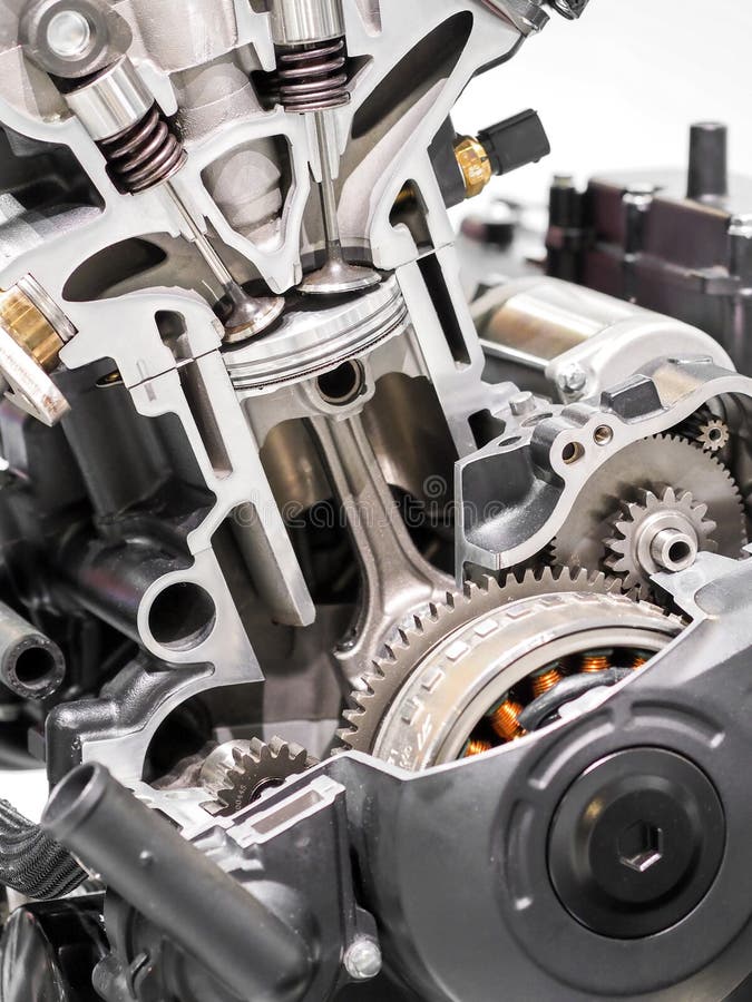 Engine Piston and Cylinder Close Up Stock Image - Image of engine ...