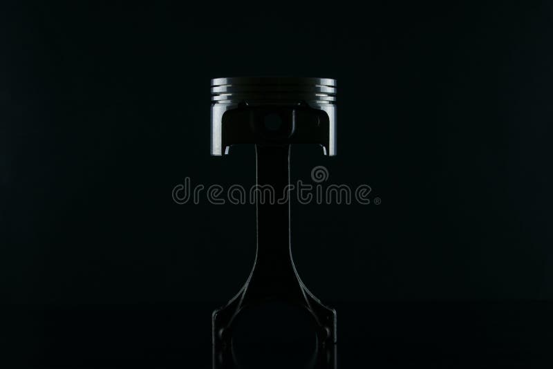 Engine Piston on Dark Background and Glass Table Stock Photo - Image of ...