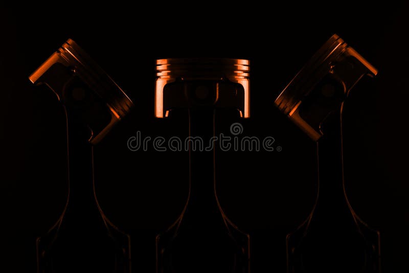 Engine Piston on Dark Background and Glass Table Stock Photo - Image of ...