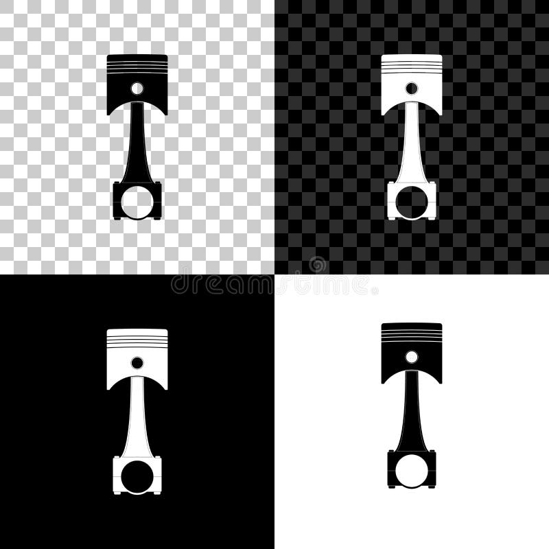 Engine Piston Icon Isolated on Black, White and Transparent Background ...
