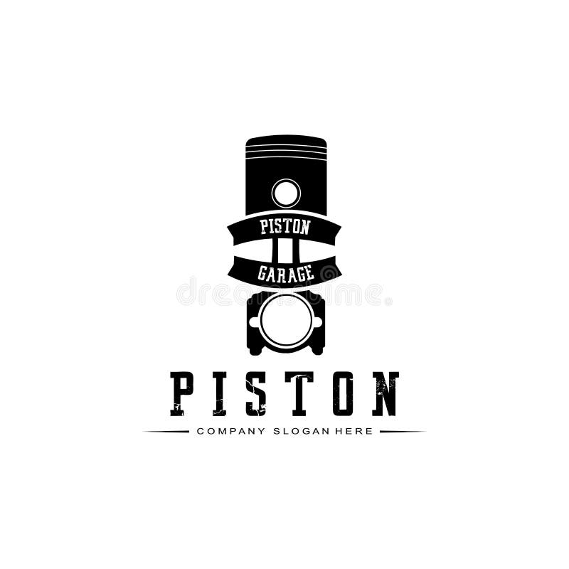 Engine Piston Logo Icon Vector Car Vehicle, Drive Tool, Retro ...
