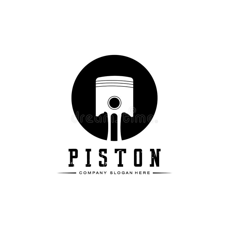 Engine Piston Logo Icon Vector Car Vehicle, Drive Tool, Retro ...