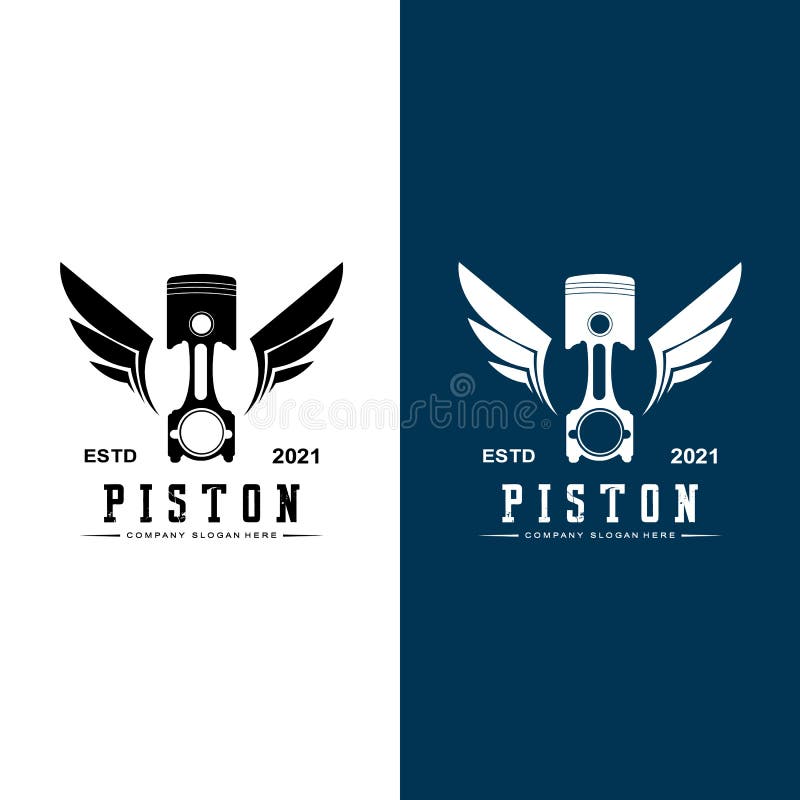 Engine Piston Logo Icon Vector Car Vehicle, Drive Tool, Retro ...