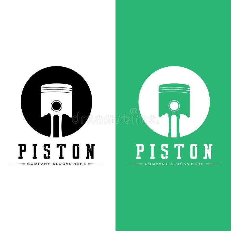 Engine Piston Logo Icon Vector Car Vehicle, Drive Tool, Retro ...
