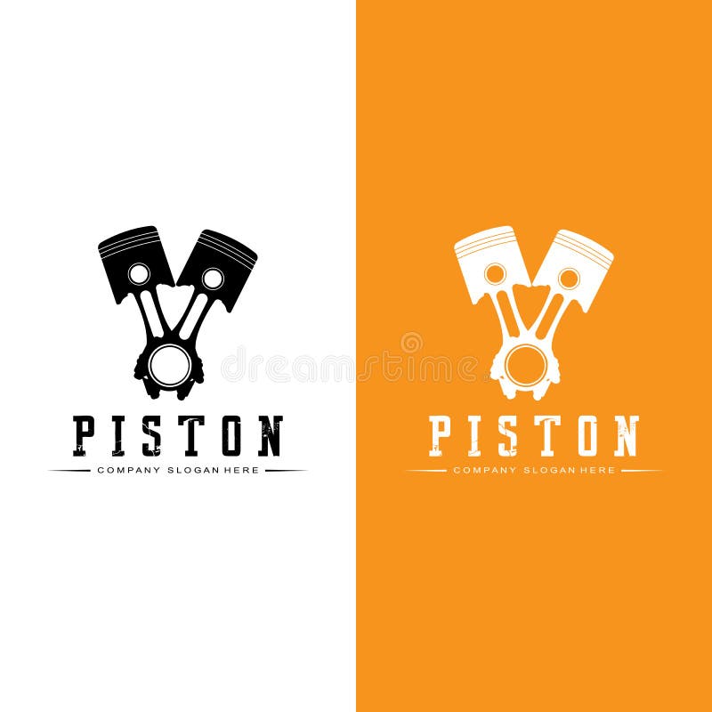 Engine Piston Logo Icon Vector Car Vehicle, Drive Tool, Retro ...