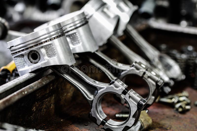 Engine Piston Removed from the Engine Bore for Repair, Machine ...