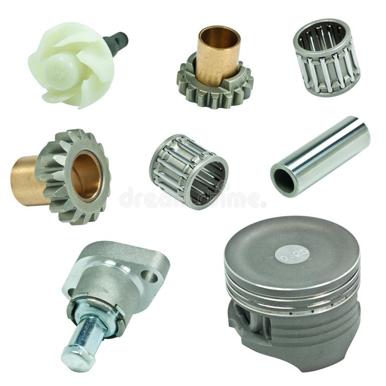 Engine pistons and cog stock photo. Image of parts, isolated - 24053594
