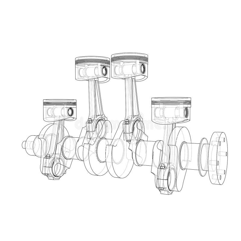 Piston Outline Wireframe Stock Illustrations – 313 Piston Outline ...
