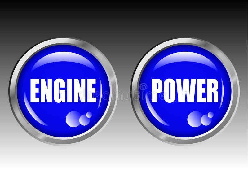 Engine Power Buttons stock vector. Illustration of glossy - 9428286
