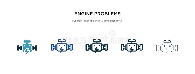 Engine Problems Icon in Different Style Vector Illustration. Two ...