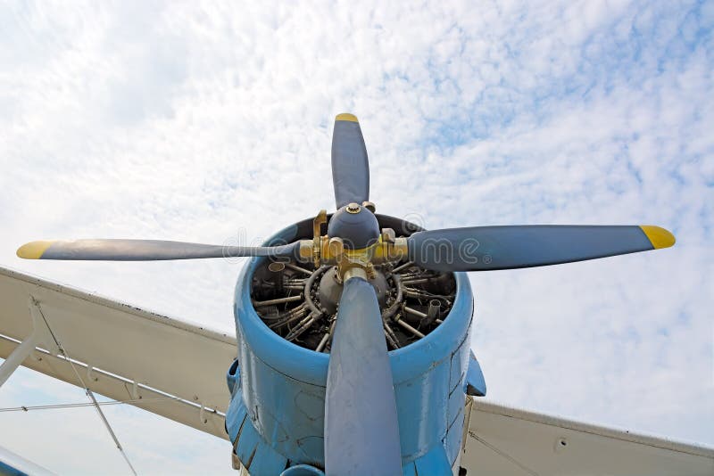 AN2 Airplane with Rotating Propeller. Stock Image - Image of propeller ...