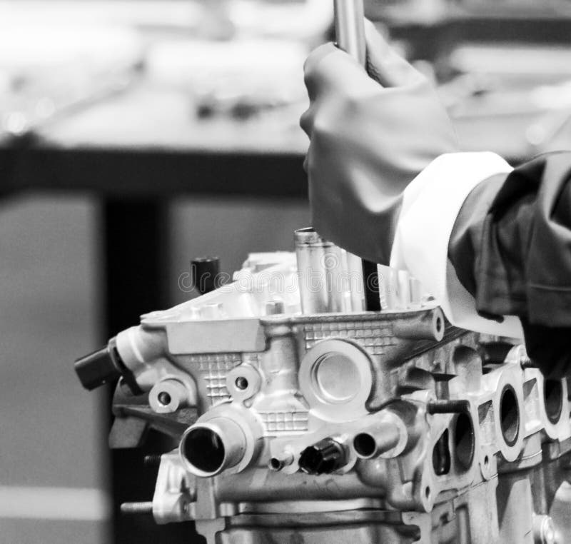 Engine Repair, Car Mechanic Repairing a Car Engine Stock Photo - Image ...