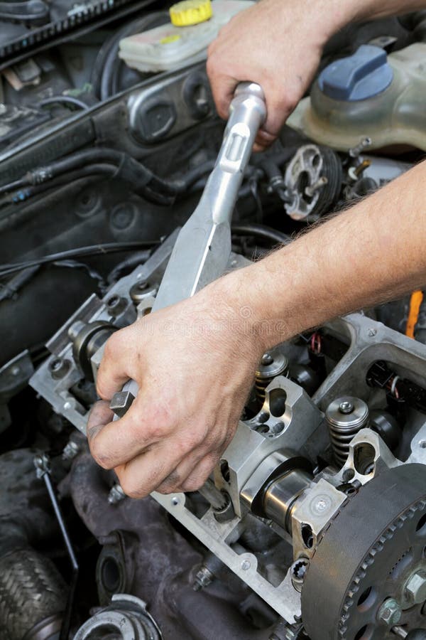 Hands of Car Mechanic in Auto Repair Service. Stock Image - Image of ...