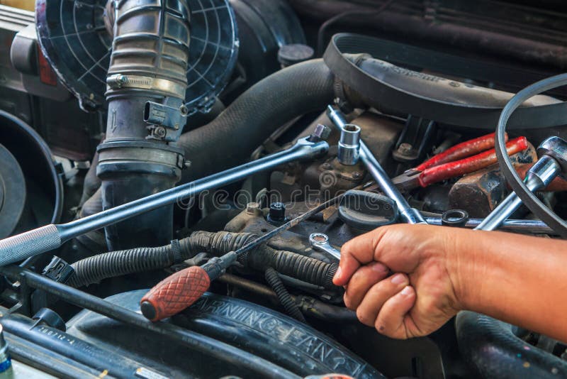 Engine repairing stock photo. Image of maintain, belt - 53725148