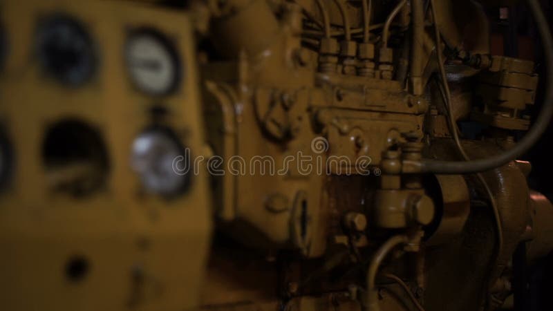Engine Room Interior of a Big Ocean Going Ship Stock Video - Video of ...