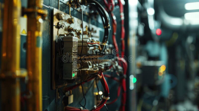 Engine Room Panel Opened for Maintenance Inspection. Technical Training ...