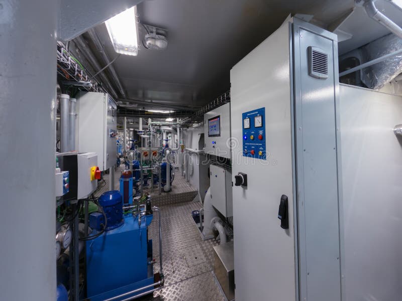 Engine Room on a River Vessel Stock Image - Image of engine, vessel ...