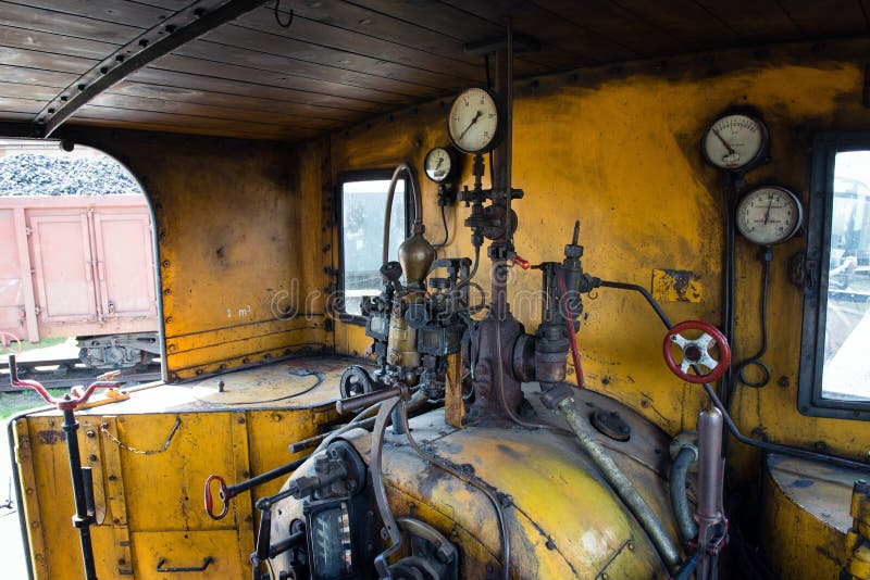 Engine Room of Steam Locomotive Stock Image - Image of antique, coal ...