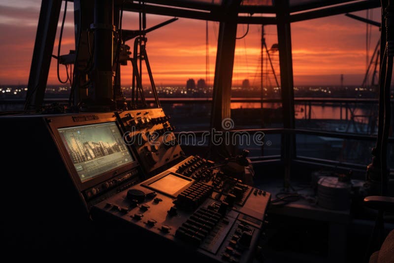 Engine Room on the Tower Crane Stock Illustration - Illustration of ...
