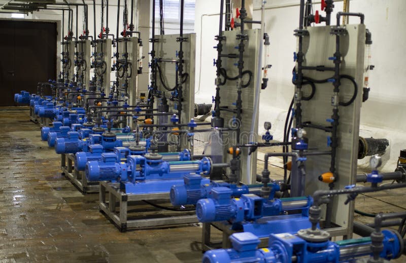 The Engine Room at the Treatment Facilities .Equipment Inside the ...