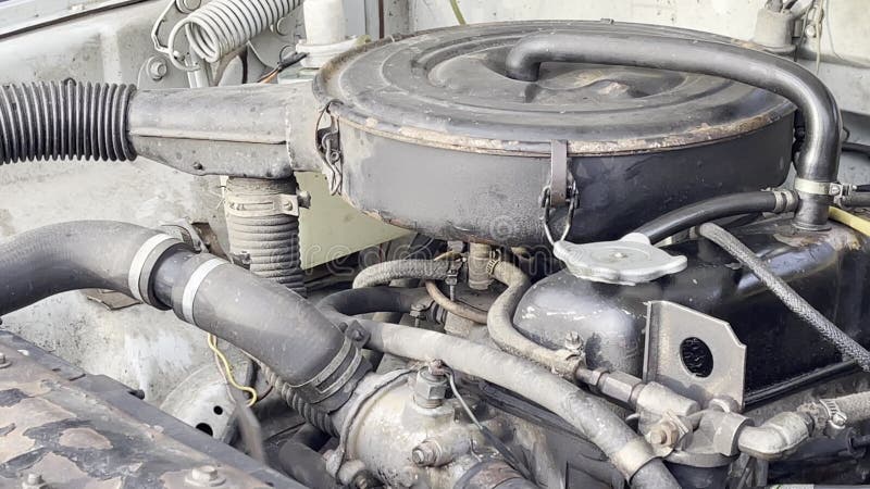 Engine running on the car. stock video. Video of carburetor - 211873673