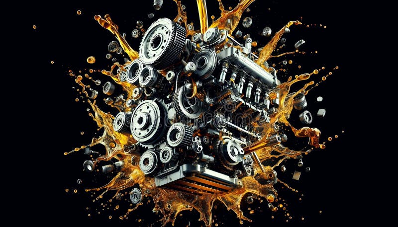 The Engine S Gone Out of Control, it S Blown Out the Oil. Stock ...