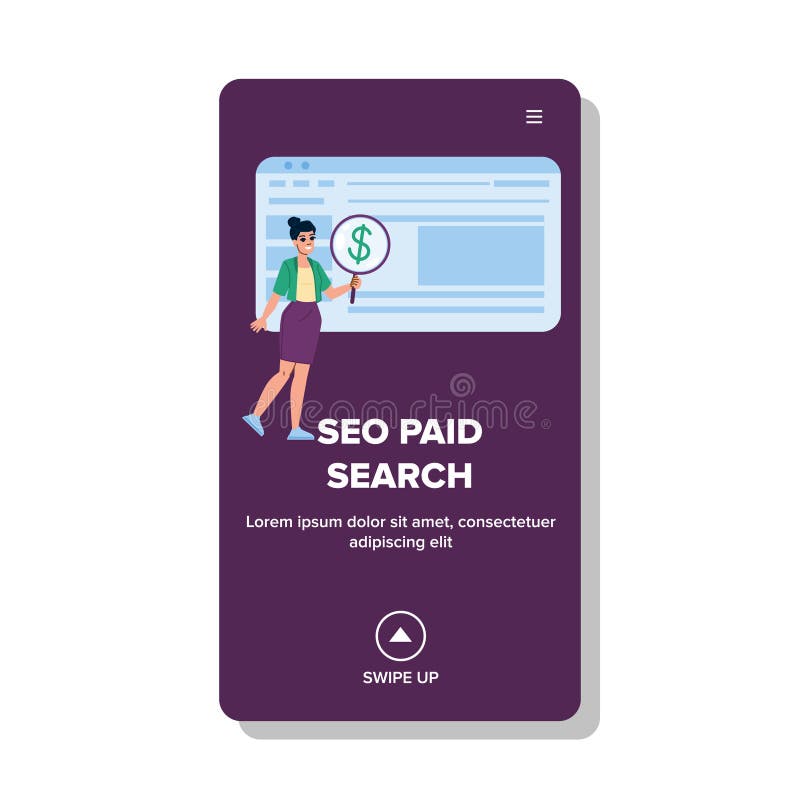 Engine Seo Paid Search Vector Stock Vector - Illustration of banner ...