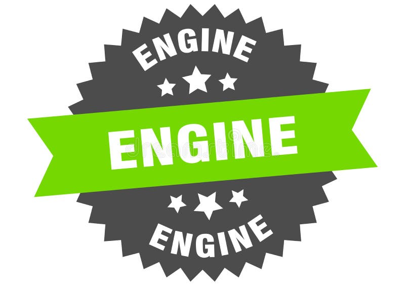 Engine Sign. Engine Circular Band Label. Engine Sticker Stock Vector ...