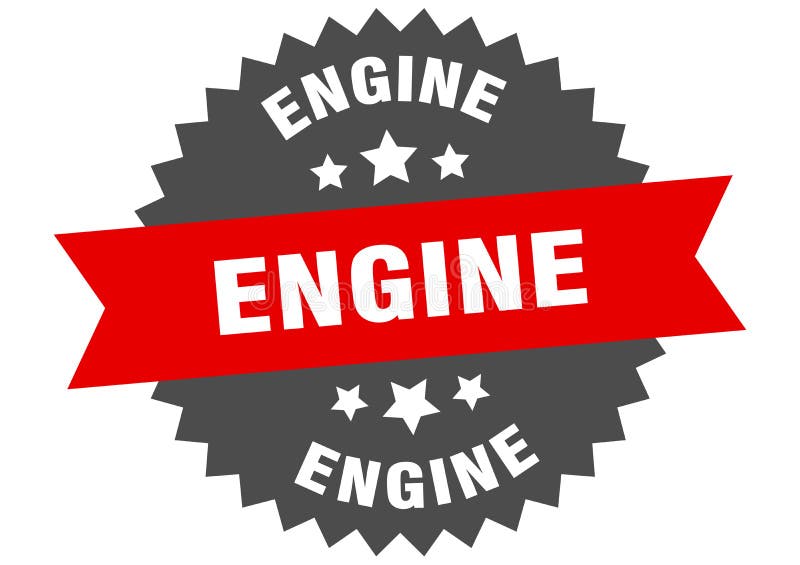 Engine Sign. Engine Circular Band Label. Engine Sticker Stock Vector ...