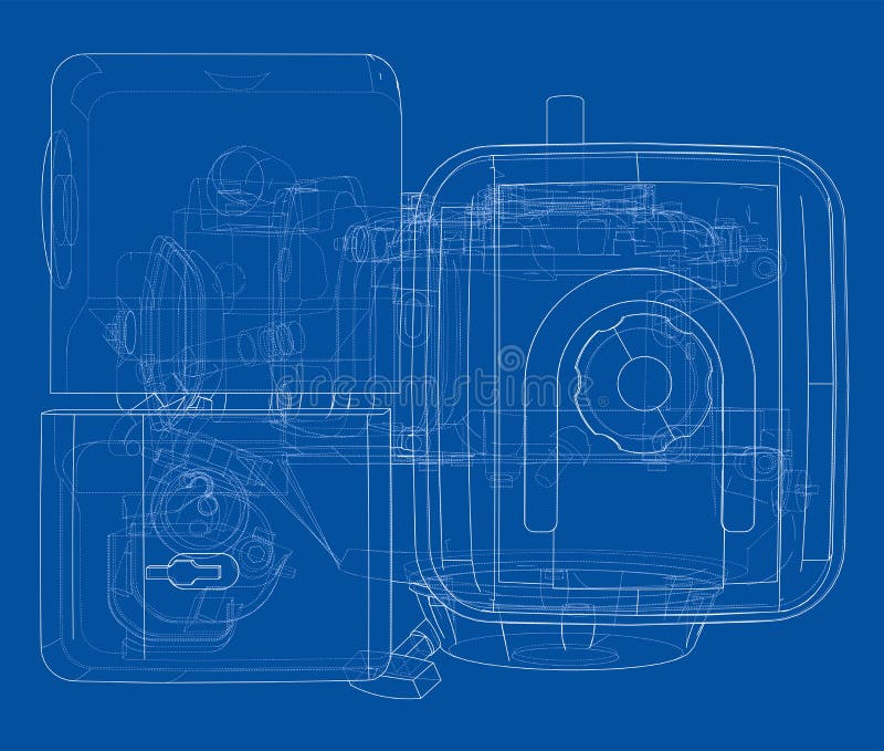 Engine Sketch. 3d Illustration Stock Illustration - Illustration of ...