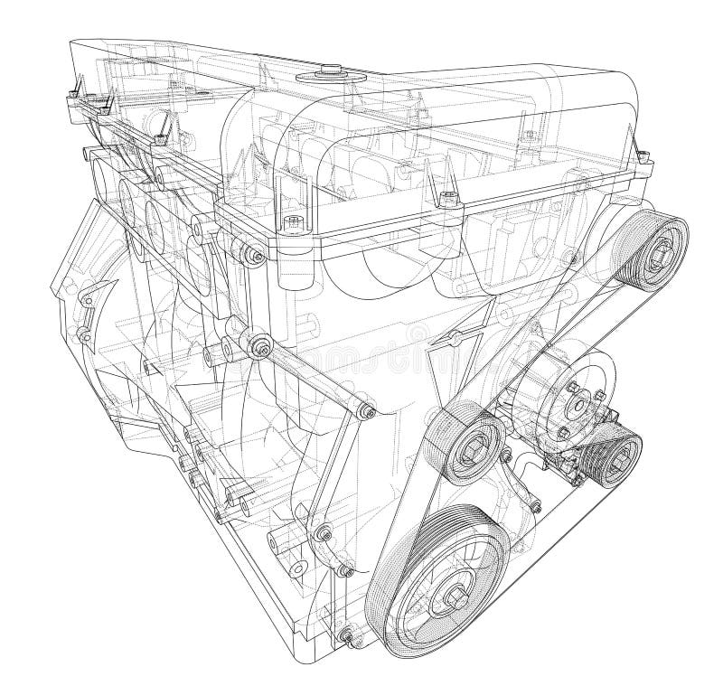 DC engine sketch stock vector. Illustration of load, isolated - 14587664