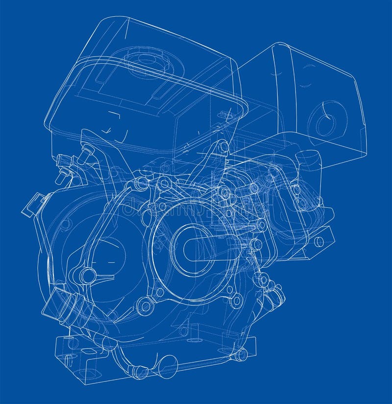 Engine sketch. Vector stock vector. Illustration of design - 102383298