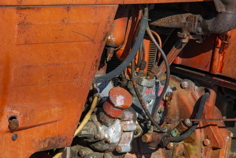 Engine of an Old Rusty Tractor Stock Image - Image of agricultural ...