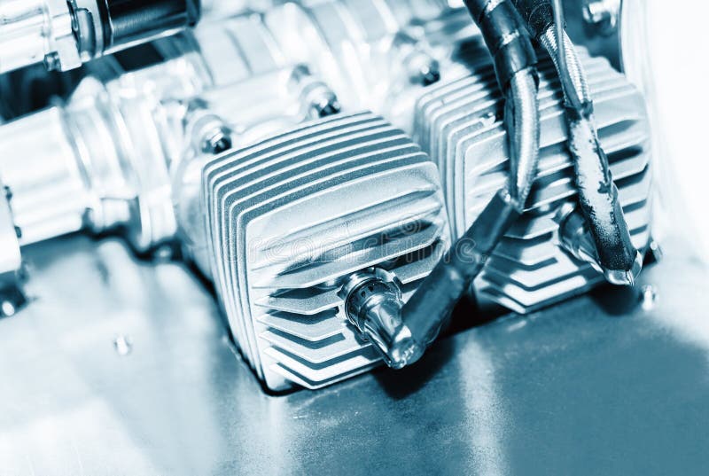 Engine Small Plane. Detail. Stock Image - Image of gear, component ...