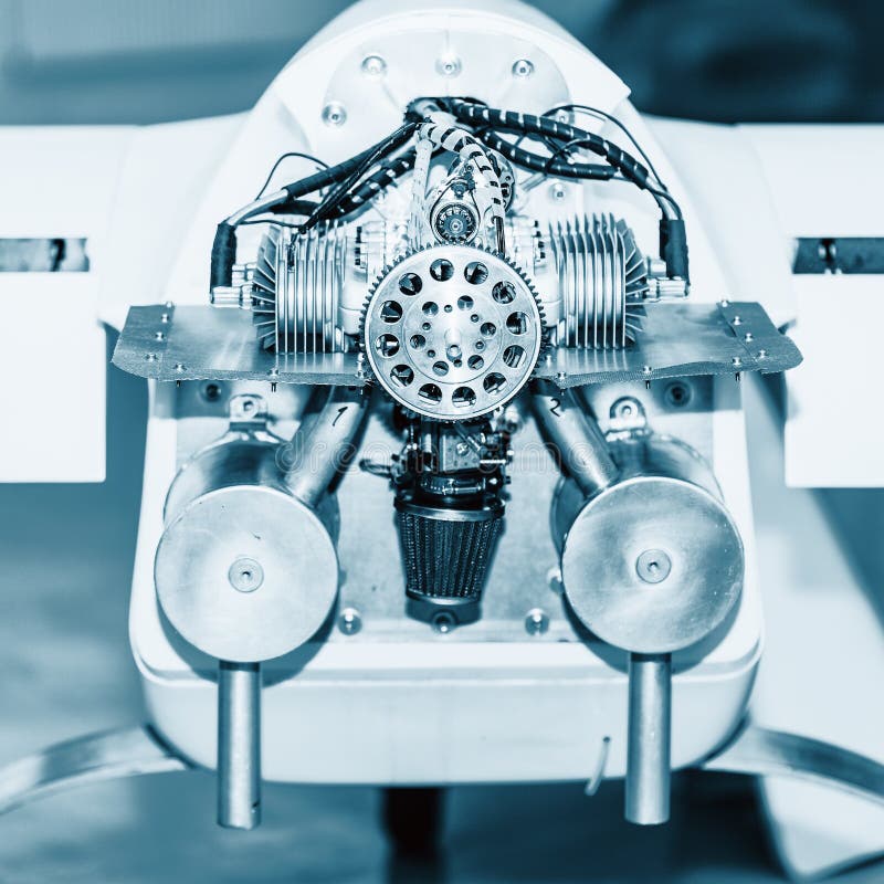 Engine Small Plane. Detail. Stock Photo - Image of aircraft, mechanics ...