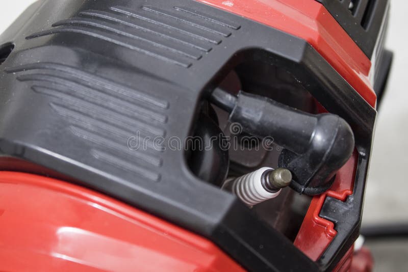 Engine Spark Plug of a 4 Stroke Motor Stock Image - Image of metal ...
