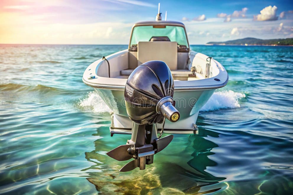 Engine Speedboat Propeller Parked in the Sea Stock Illustration ...