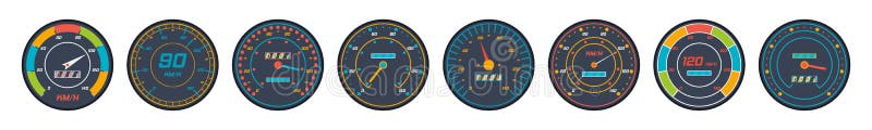 Engine speedometer icons. stock vector. Illustration of dial - 183085542