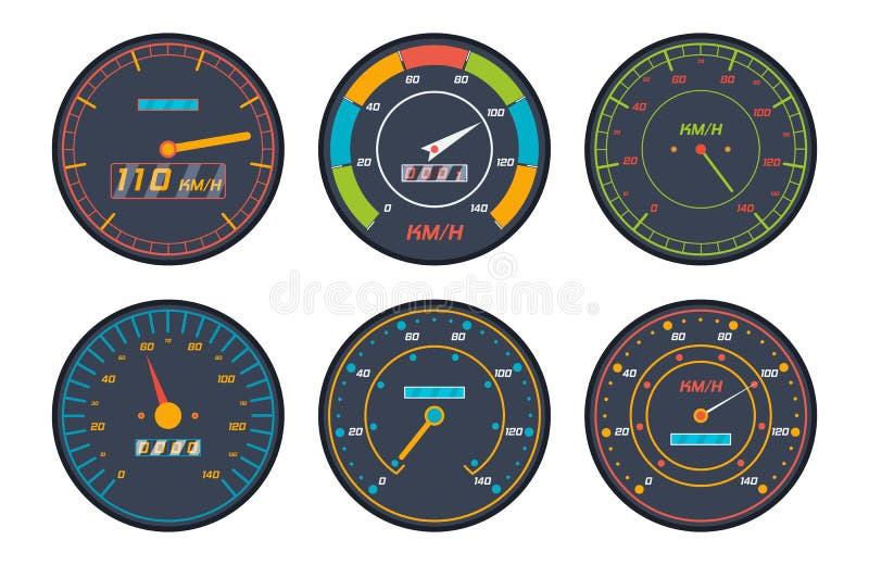 Engine speedometer icons. stock vector. Illustration of control - 183318800