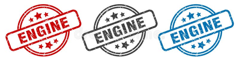Engine Stamp. Engine Round Isolated Sign Stock Vector - Illustration of ...
